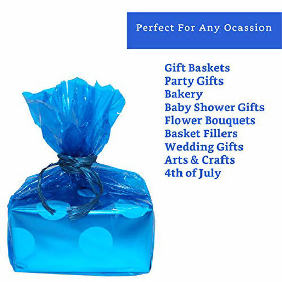 GetUSCart- 200 ft Blue Cellophane Wrap Roll (16 in x 200 ft) - Colored ...