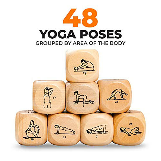 GetUSCart- Eight 1.25 Inch Yoga Dice in Engraved Wooden Gift Box - Just ...