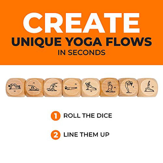 GetUSCart- Eight 1.25 Inch Yoga Dice in Engraved Wooden Gift Box - Just ...