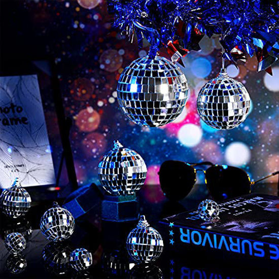 GetUSCart- 30 Pieces Mirror Disco Ball Silver Hanging Disco Ball with ...
