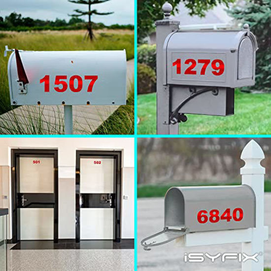 GetUSCart- Reflective Red Vinyl Numbers Stickers - (2 Sets) 4 Inch ...