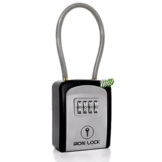 GetUSCart- Iron Lock - Cable Shackle Portable Key Lock Box for Keys 4 ...