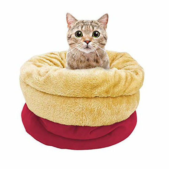 GetUSCart- GOOPAWS 4 in 1 Self Warming Burrow Cat Bed, Pet Hideway ...