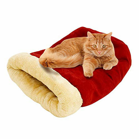 GetUSCart- GOOPAWS 4 in 1 Self Warming Burrow Cat Bed, Pet Hideway ...