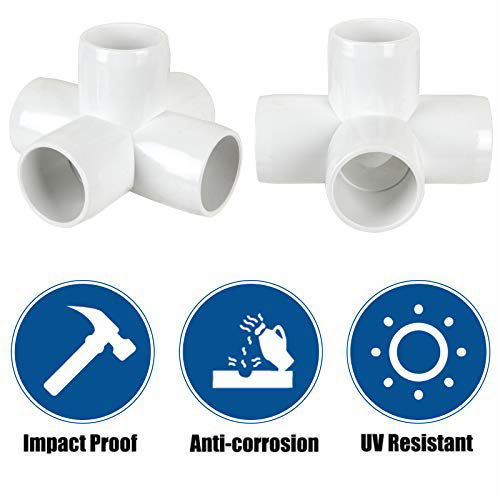 GetUSCart- 12 Pack 1 Inch 5 Way PVC Elbow Fittings, 5-Way Cross PVC ...