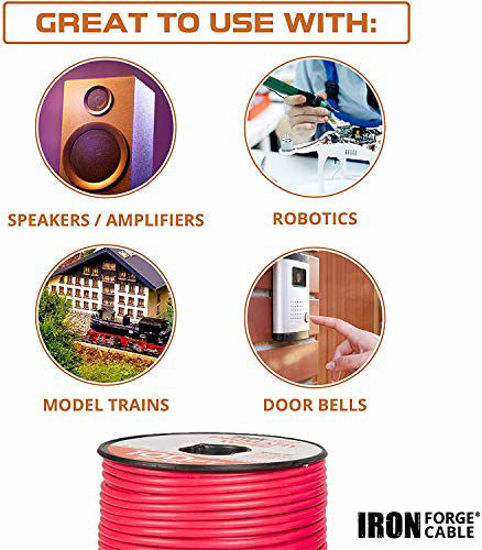 GetUSCart- 12 Gauge Primary Wire - 2 Roll Red & Black Pack - 100 Ft of ...