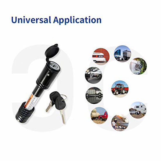 GetUSCart- METOWARE Black Trailer Hitch Lock, 5/8" Dia Barbell-Style ...