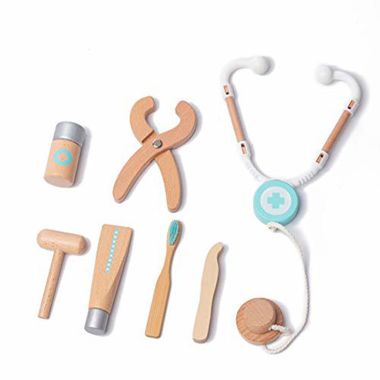GetUSCart- umu Wooden Kids Doctor Playset for Toddlers, Pretend Toy 18 ...