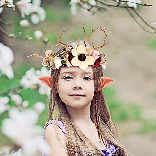 GetUSCart- 9 Pieces Elf Fairy Cosplay Costume Set Included Deer Flower ...