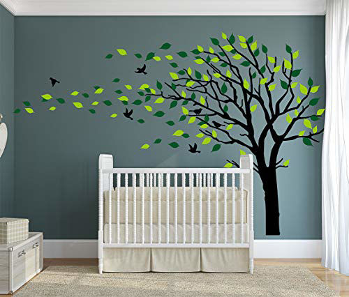 GetUSCart- LUCKKYY Tree Blowing in The Wind Tree Wall Decals Wall ...