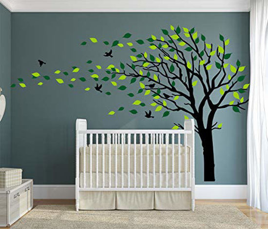 GetUSCart- LUCKKYY Tree Blowing in The Wind Tree Wall Decals Wall ...