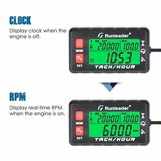 GetUSCart- Runleader Hour Meter Tachometer, Maintenance Reminder, Alert ...