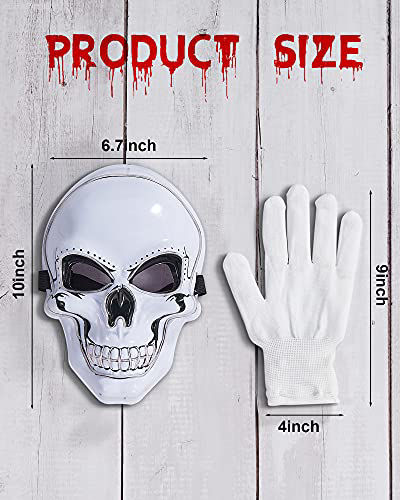 GetUSCart- Halloween Mask LED Skeleton Mask Purge Hacker Mask Scary ...