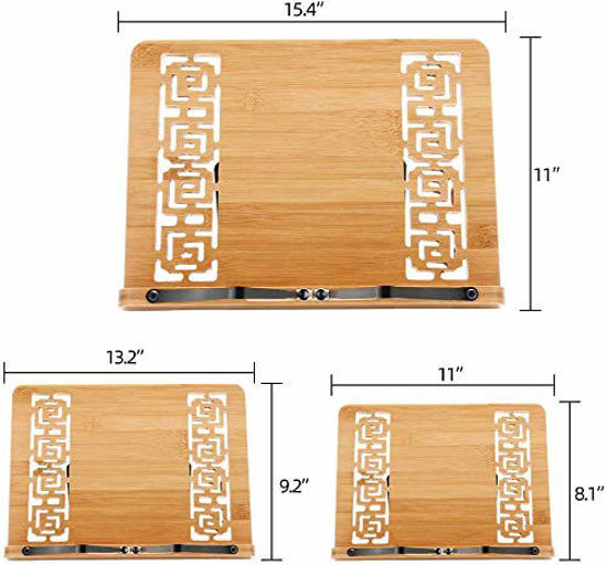 GetUSCart- XL Large Size Bamboo Book Stand Cookbook Holder Reading Desk ...
