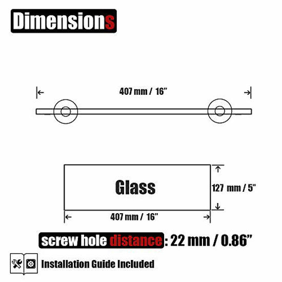 GetUSCart- JQK Bathroom Glass Shelf Gold, Tempered Glass Shower Storage ...