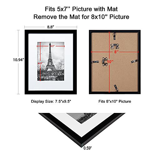 GetUSCart- upsimples 8x10 Picture Frame Set of 5,Display Pictures 5x7 ...