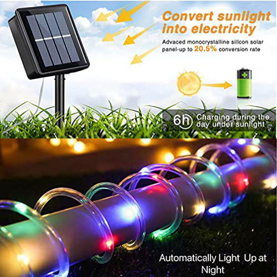 GetUSCart- YEGUO Solar Rope Lights Outdoor Waterproof LED, 2 Pack Each ...