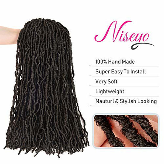 GetUSCart- Niseyo 14 Inch New Faux Locs Crochet Hair 6 Packs Short Pre ...