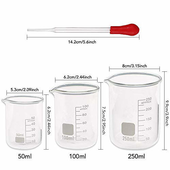 GetUSCart- SUPERLELE Glass Graduated Cylinder Set 10ml 25ml 50ml 100ml ...