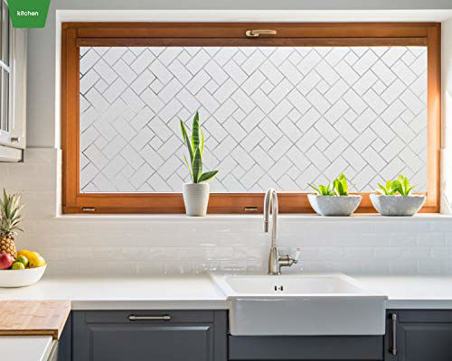 GetUSCart- Coavas Window Film Privacy Static Clings Herringbone One Way ...
