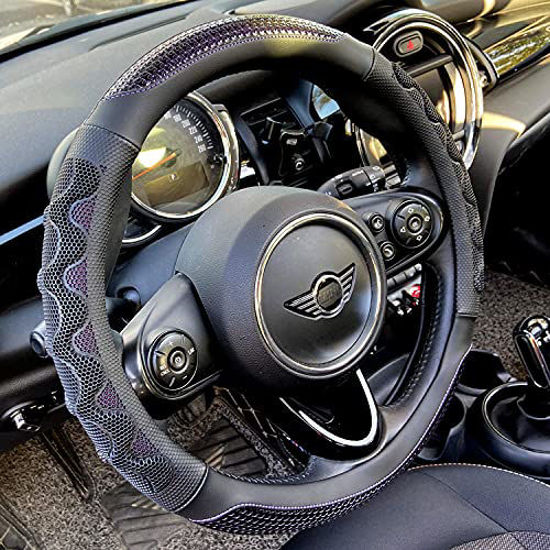 GetUSCart PINCTROT Large Size Steering Wheel Cover Great Grip with 3D Honeycomb Anti Slip Design 15.5 15.75 Inch Purple