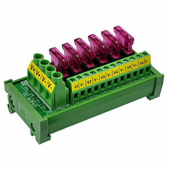 GetUSCart- DC Power Fuse Distribution Strip Module (6 Position, DIN ...