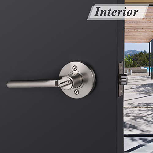GetUSCart- Probrico Flat Keyed Alike Entry Door Lever, Satin Nickel ...