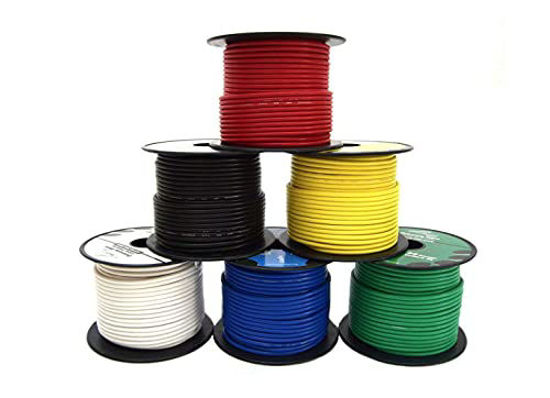 GetUSCart- 16 Gauge Wire Combo 6 Pack 12V 100'FT per Roll (600 ft Total ...
