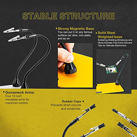 GetUSCart- KOTTO Third Hand Soldering Tool PCB Holder Four Magnetic ...