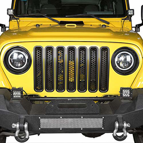 GetUSCart- Hooke Road Wrangler Grill Mesh Inserts Front Grille Guard ...