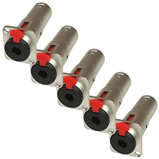 GetUSCart- 5 Pack: 1/4 TRS to XLR Male Pass Through Panel Mount Jack