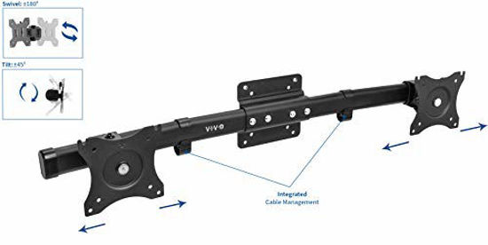 GetUSCart- VIVO Dual VESA Bracket Adapter, Horizontal Assembly Mount ...