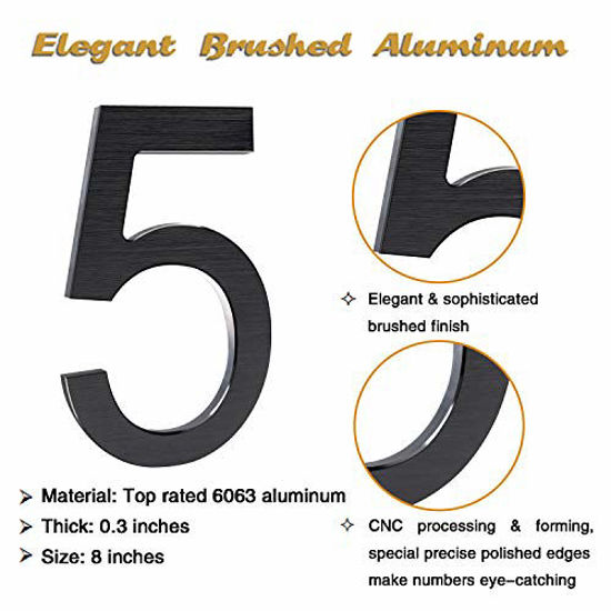 GetUSCart- 8 Inch Modern House Numbers- Premium Aluminum Floating Home ...