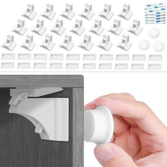 GetUSCart- 20 Pack Child Safety Magnetic Cabinet Locks with 3 Keys ...