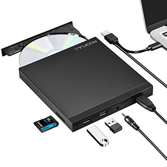 GetUSCart- ROOFULL External CD/DVD +/-RW Drive USB 3.0 Type-C with USB ...