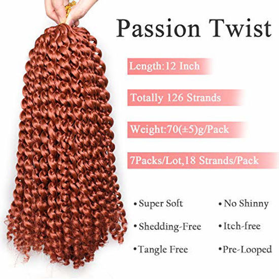 GetUSCart- Leeven 7 Packs Copper Red Passion Twist Hair 12 Inch Water ...