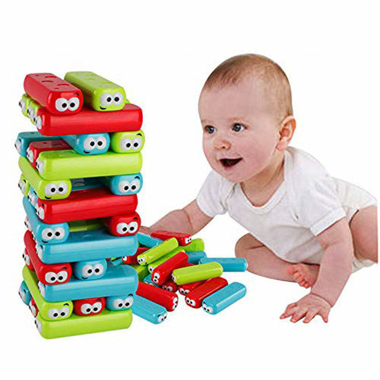 GetUSCart- Timber Tower Block Stacking Game Colored Cartoon Plastic ...
