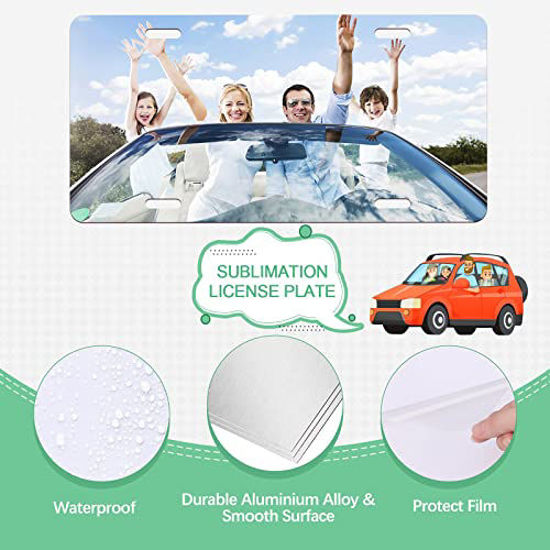 GetUSCart- 10 Pack Sublimation License Plate Blanks, Metal Aluminum ...