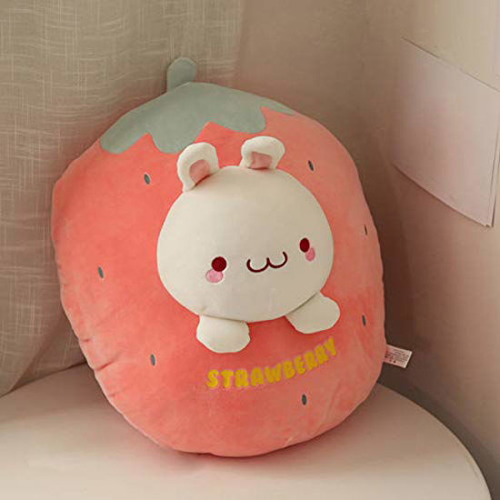 GetUSCart- ARELUX 18" Bunny Plush Pillow Cute Strawberry Stuffed Animal ...