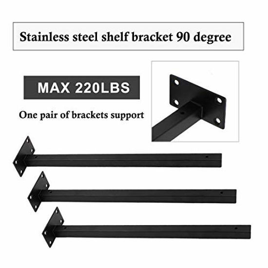 GetUSCart- Luomorgo 4 Pcs 16" Floating Shelf Bracket Stainless Steel ...