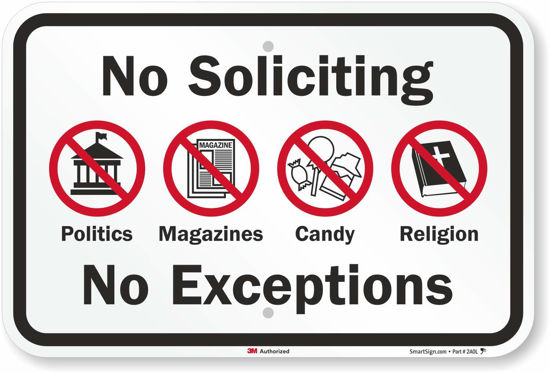 GetUSCart- SmartSign "No Soliciting - No Exceptions" Sign | 12" x 18 ...