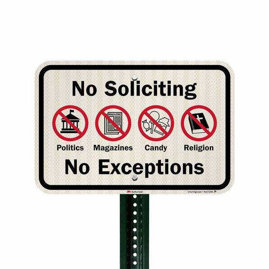 GetUSCart- SmartSign "No Soliciting - No Exceptions" Sign | 12" x 18 ...