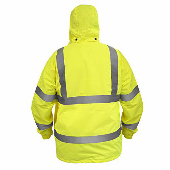GetUSCart- JORESTECH Safety Rain Jacket Waterproof Reflective High Visibility with Detachable ...