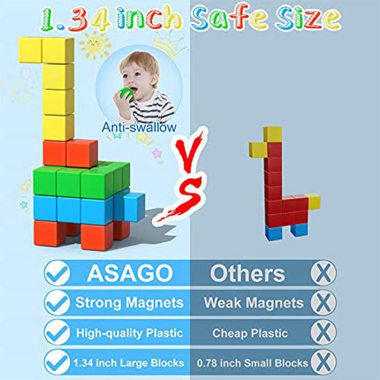 GetUSCart- Magnetic Blocks, 28 Pieces 1.34 inch Large Magnetic Building ...