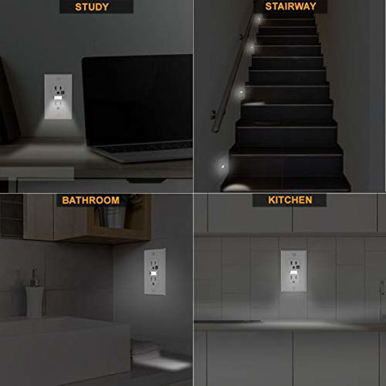 GetUSCart- 4Pack SOZULAMP Illuminated Tamper Resistant White Wall ...