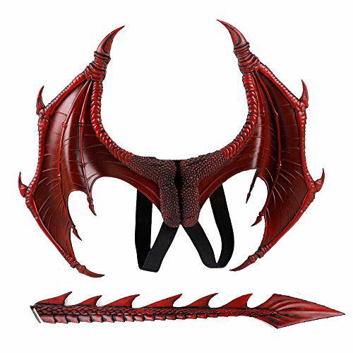 GetUSCart- Himine Dragon Wings Props Cosplay Wing with Tail (Red)