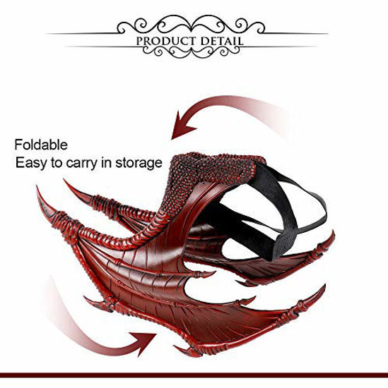 GetUSCart- Himine Dragon Wings Props Cosplay Wing with Tail (Red)