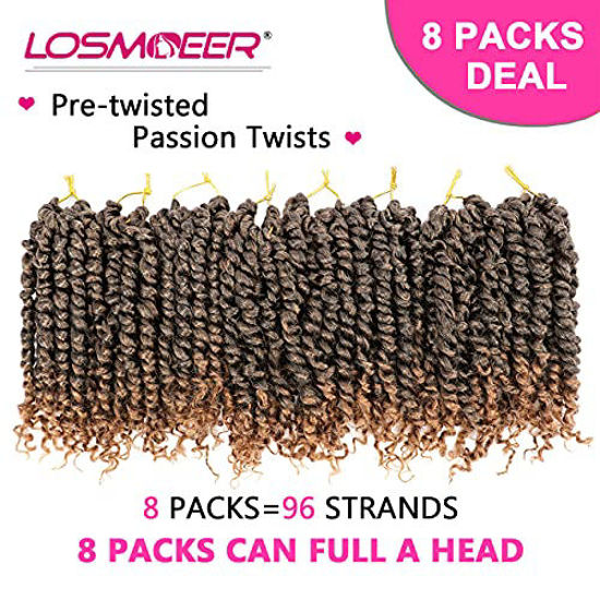 GetUSCart- 8 Packs Passion Twist Hair 10 Inch Pre-twisted Passion Twist ...