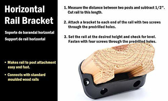 GetUSCart- Myard Horizontal Rail Brackets with Screws for 2x4 (Actual 1 ...