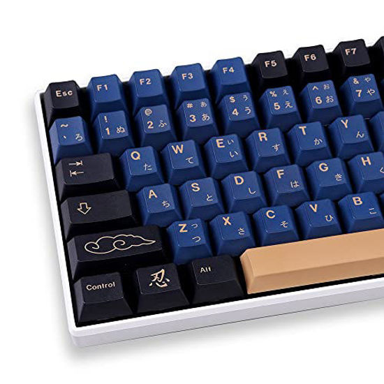 GetUSCart- Blue Samurai Keycaps 129 Keys PBT Cherry Profile Keycaps Dye ...